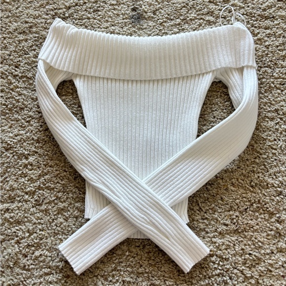 Edikted | Tops | Edikted White Ribbed Long Sleeve Top | Poshmark